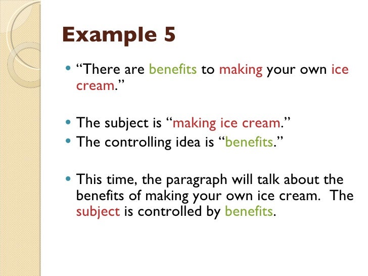 Topic Sentences Topic Sentences