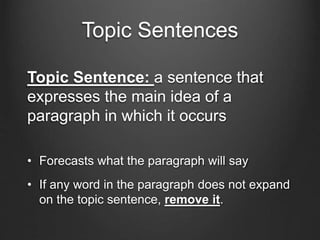 Topic sentences | PPT