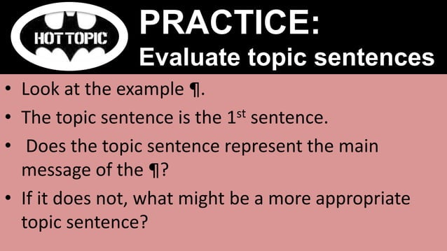 Topic sentences paragraph writing patterns | PPT