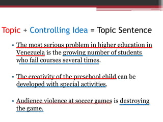 Topic Sentences | PPTX