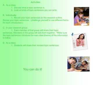 Topic sentences | PPTX