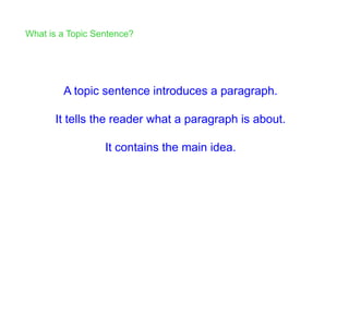 Topic sentences | PPTX