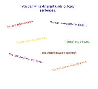 Topic sentences | PPTX