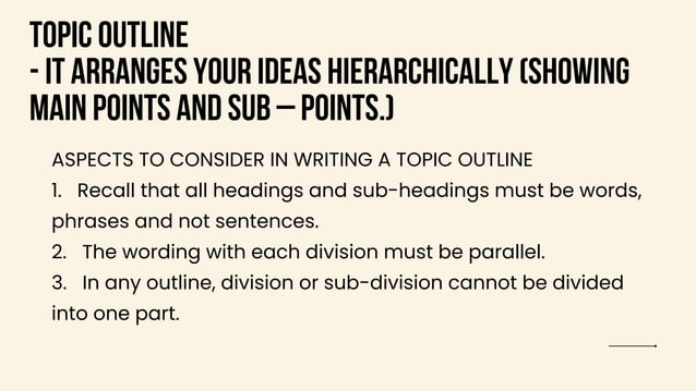 TOPIC SENTENCE ( TOPIC OUTLINE AND SENTENCE OUTLINE.pdf