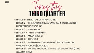 TOPIC SENTENCE ( TOPIC OUTLINE AND SENTENCE OUTLINE.pdf