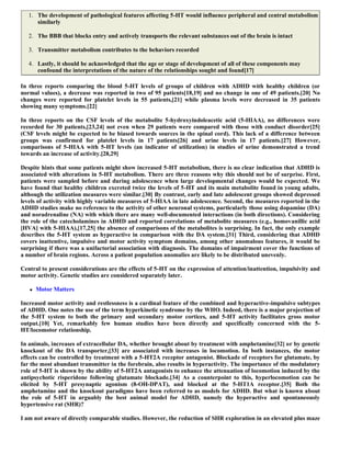 Topic of the month.... The role of serotonin in attention deficit ...