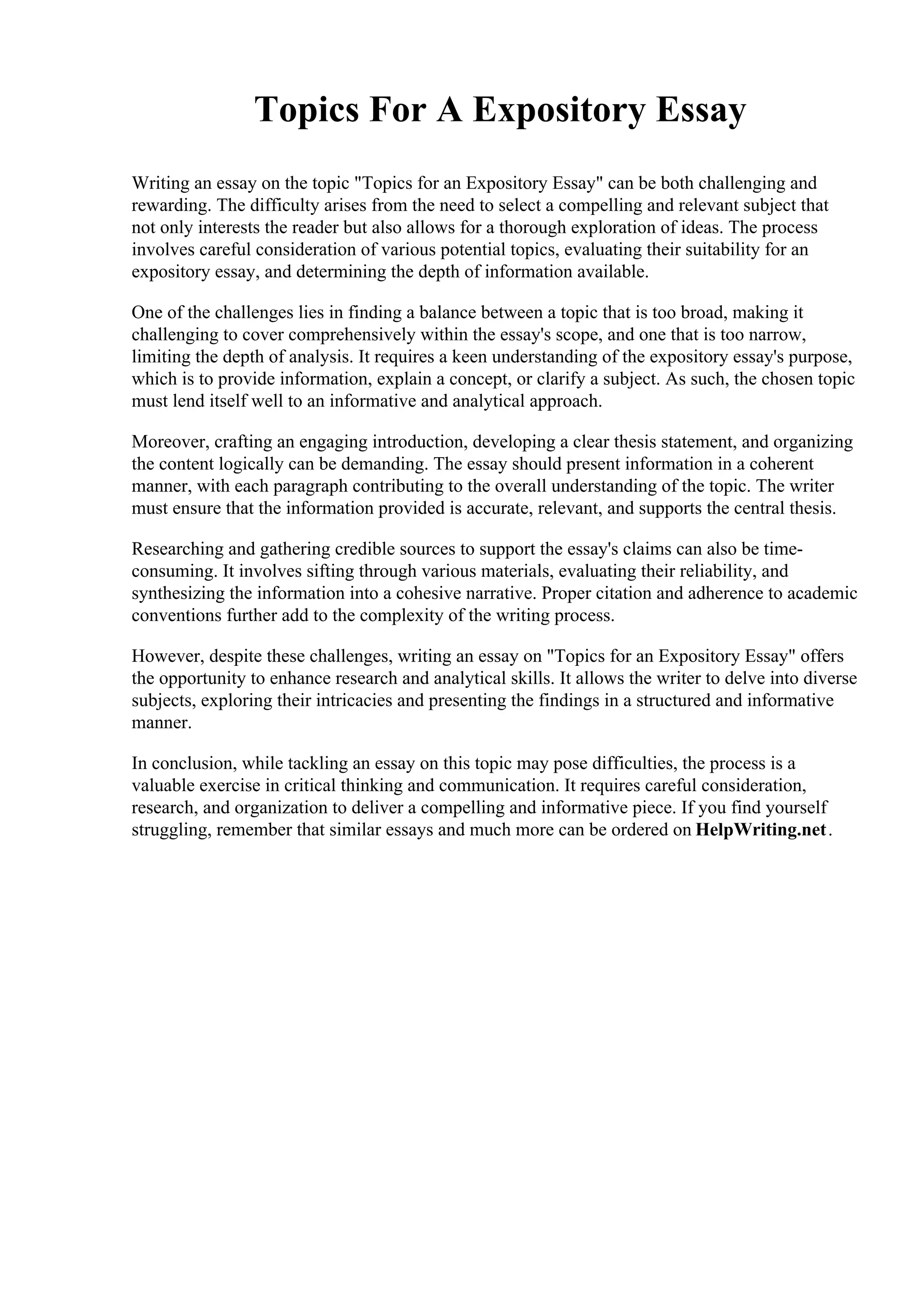 Topics For A Expository Essay.pdf