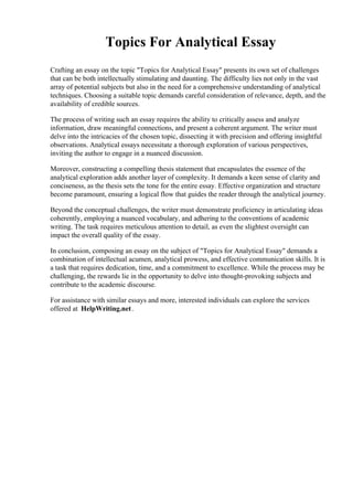 Topics For Analytical Essay.pdf