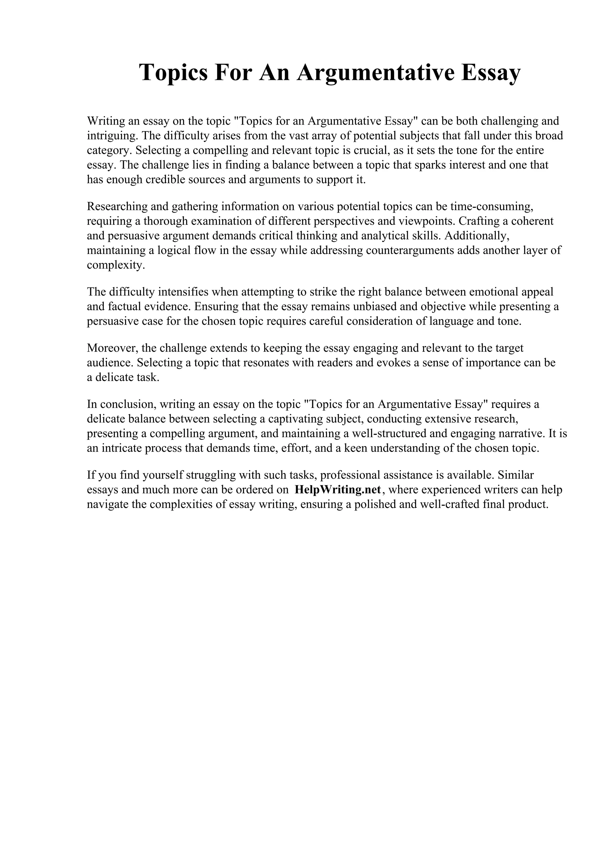 Topics For An Argumentative Essay.pdf