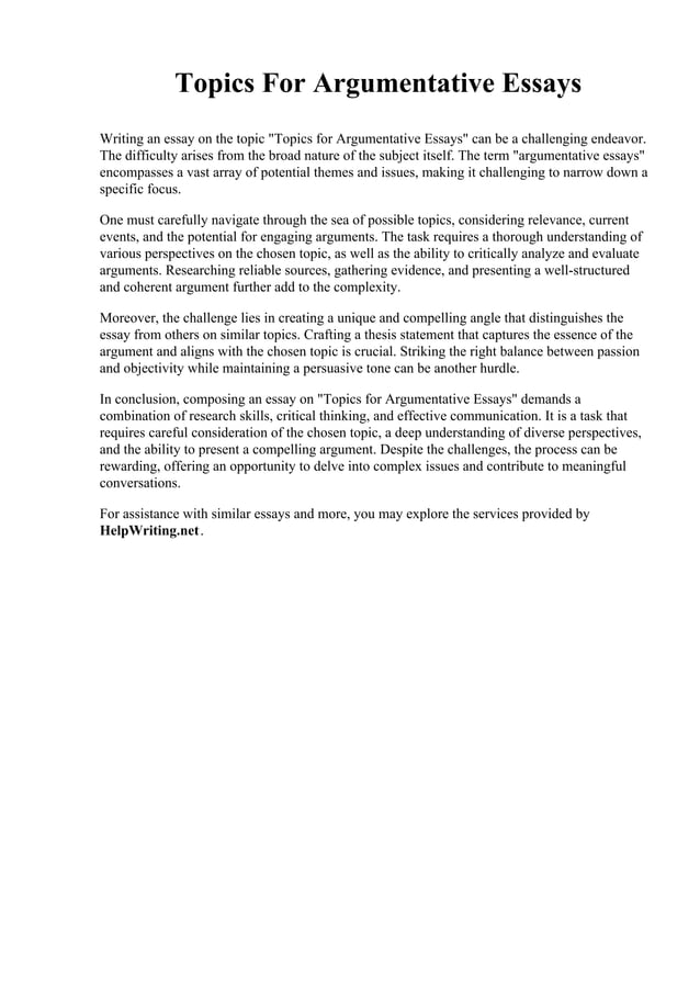 Topics For Argumentative Essays.pdf