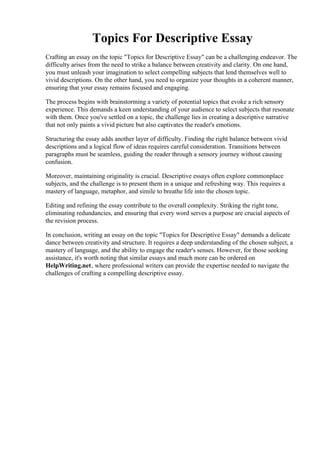 Topics For Descriptive Essay.pdf