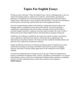Topics For English Essays.pdf