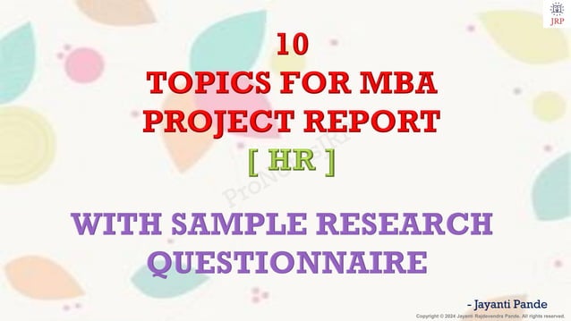 10 Topics For MBA Project Report [HR].pdf | Resume Writing and Advice ...