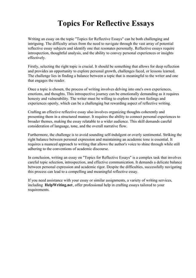 Topics For Reflective Essays.pdf