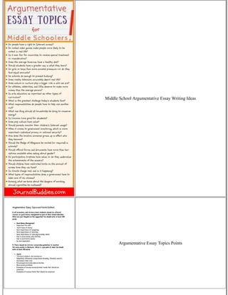 Topics For Writing An Argumentative Essay | PDF