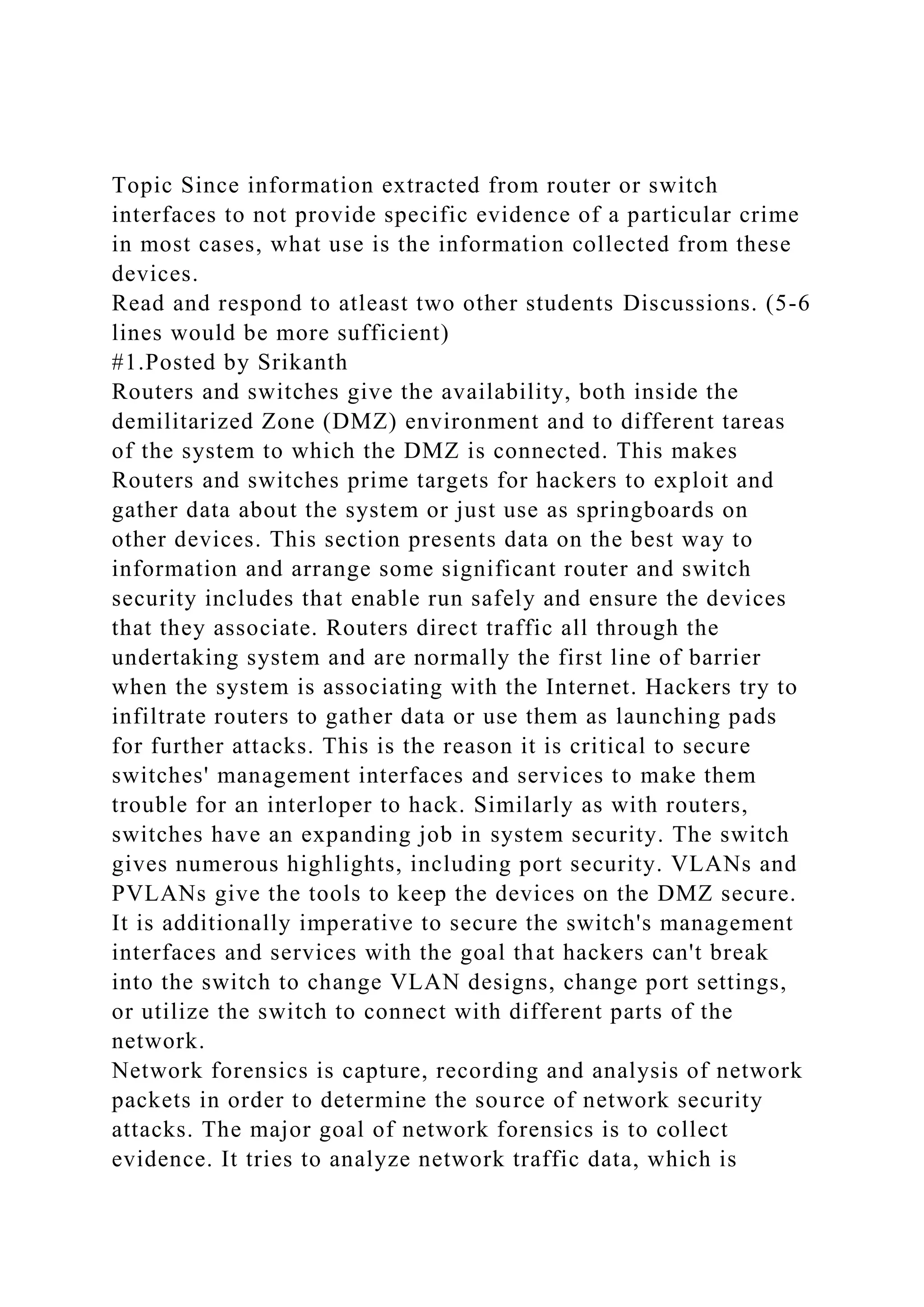 Topic Since information extracted from router or switch interfaces.docx