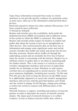 Topic Since information extracted from router or switch interfaces.docx