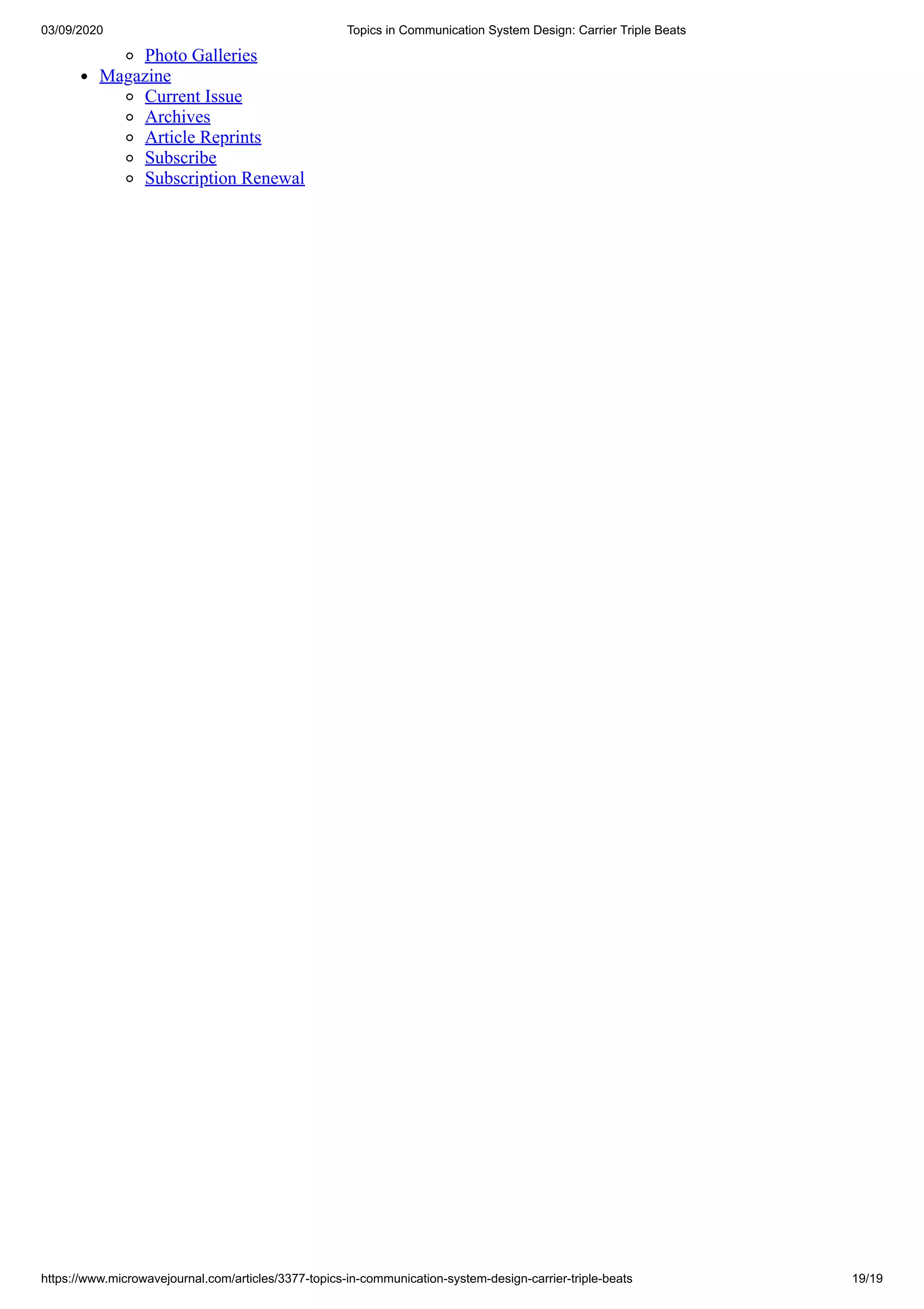 Topics in communication system design carrier triple beats | PDF