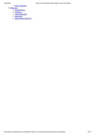 Topics in communication system design carrier triple beats | PDF