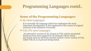 Topics in robotics | PPTX