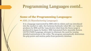 Topics in robotics | PPTX