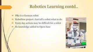 Topics in robotics | PPTX