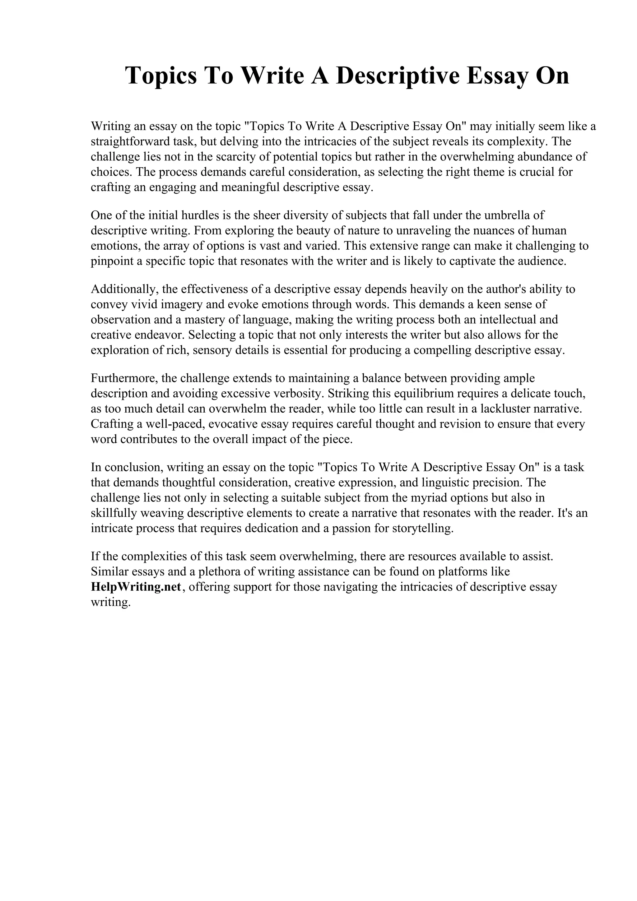 Topics To Write A Descriptive Essay On.pdf