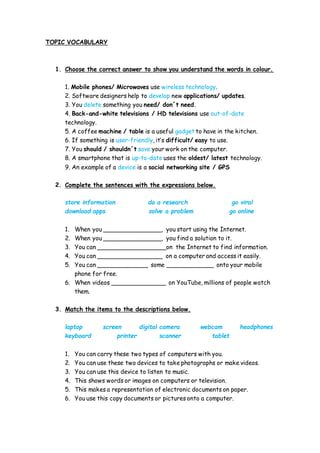 Topic vocabulary | PDF