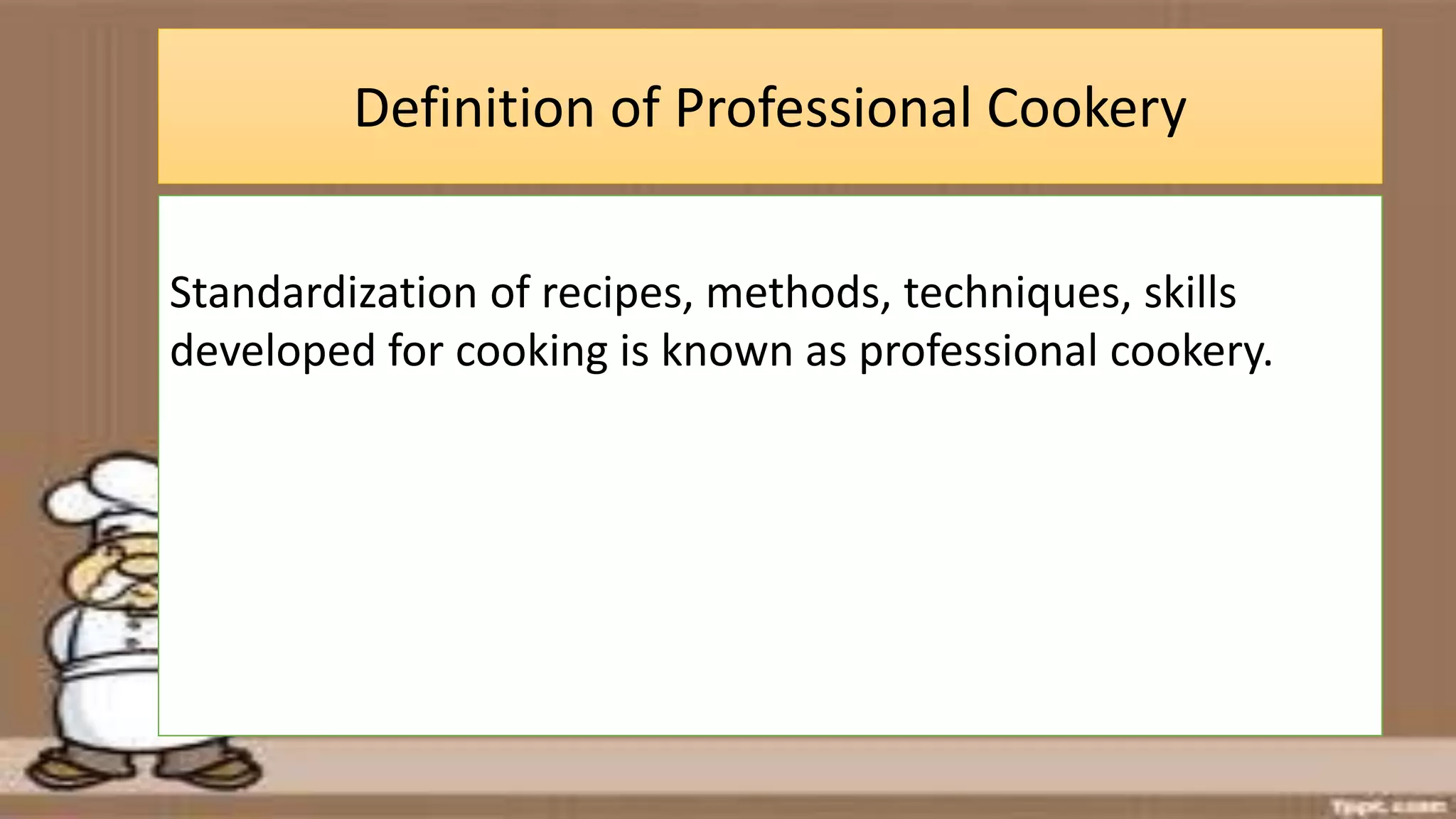 topic 1 cookery | PPTX
