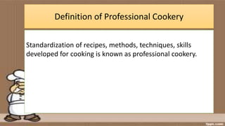 topic 1 cookery | PPTX
