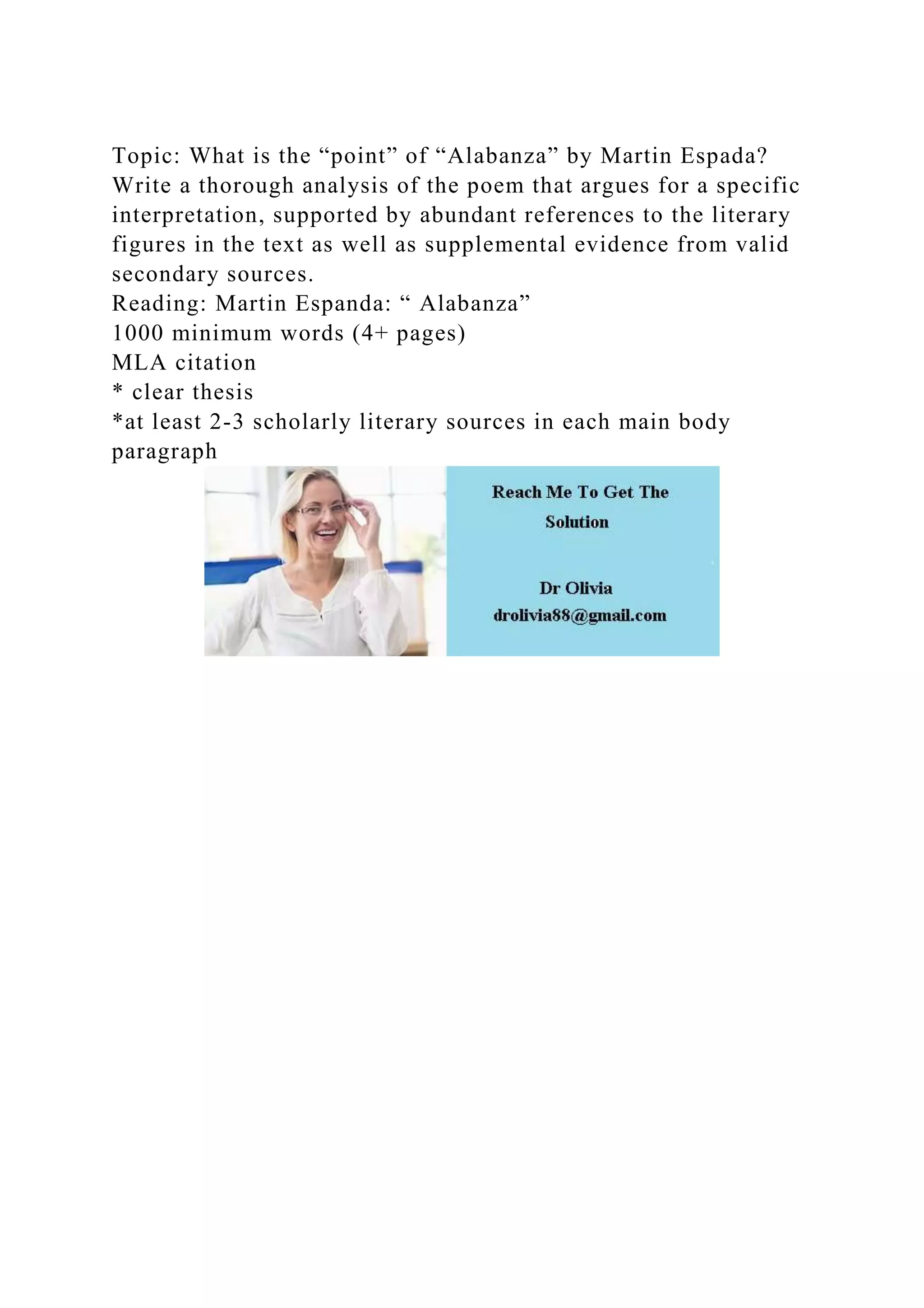 Topic What is the point” of Alabanza” by Martin Espada Write a t.docx