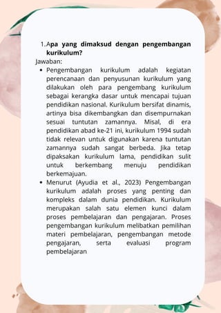 Topik 1. Mulai Dari Diri perancangan pengembangan kurikulum | PDF