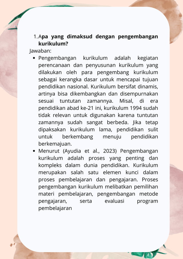 Topik 1. Mulai Dari Diri perancangan pengembangan kurikulum | PDF