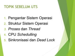 Topik 1 - Pengantar Sistem Operasi Komputer | PPT