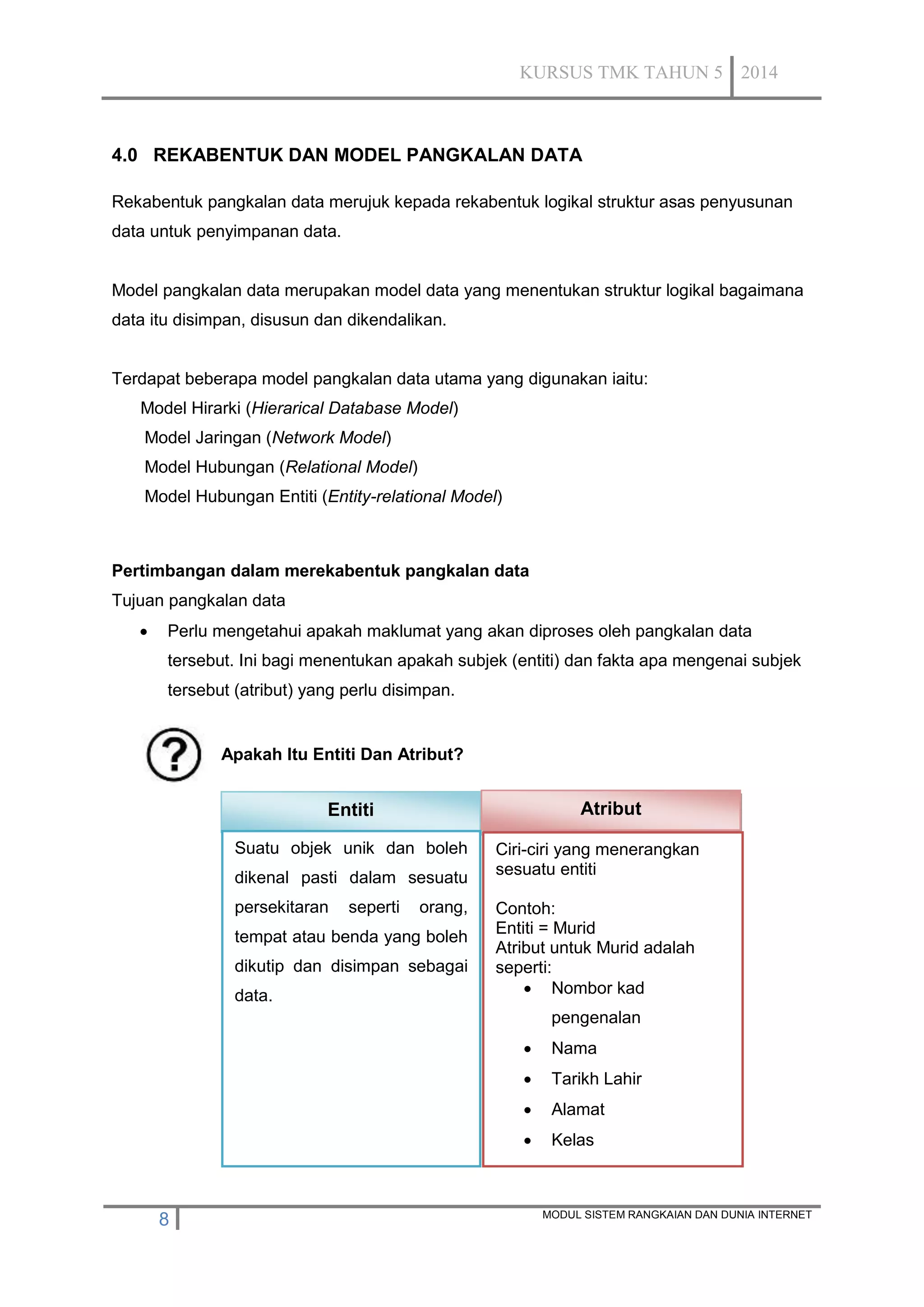 Topik 1 pengenalan kepada pangkalan data | PDF