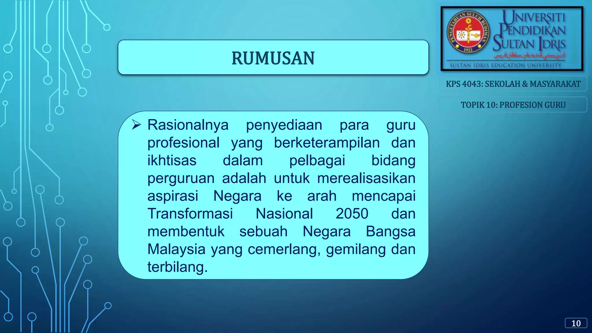 Topik 10 profesion guru | PPTX