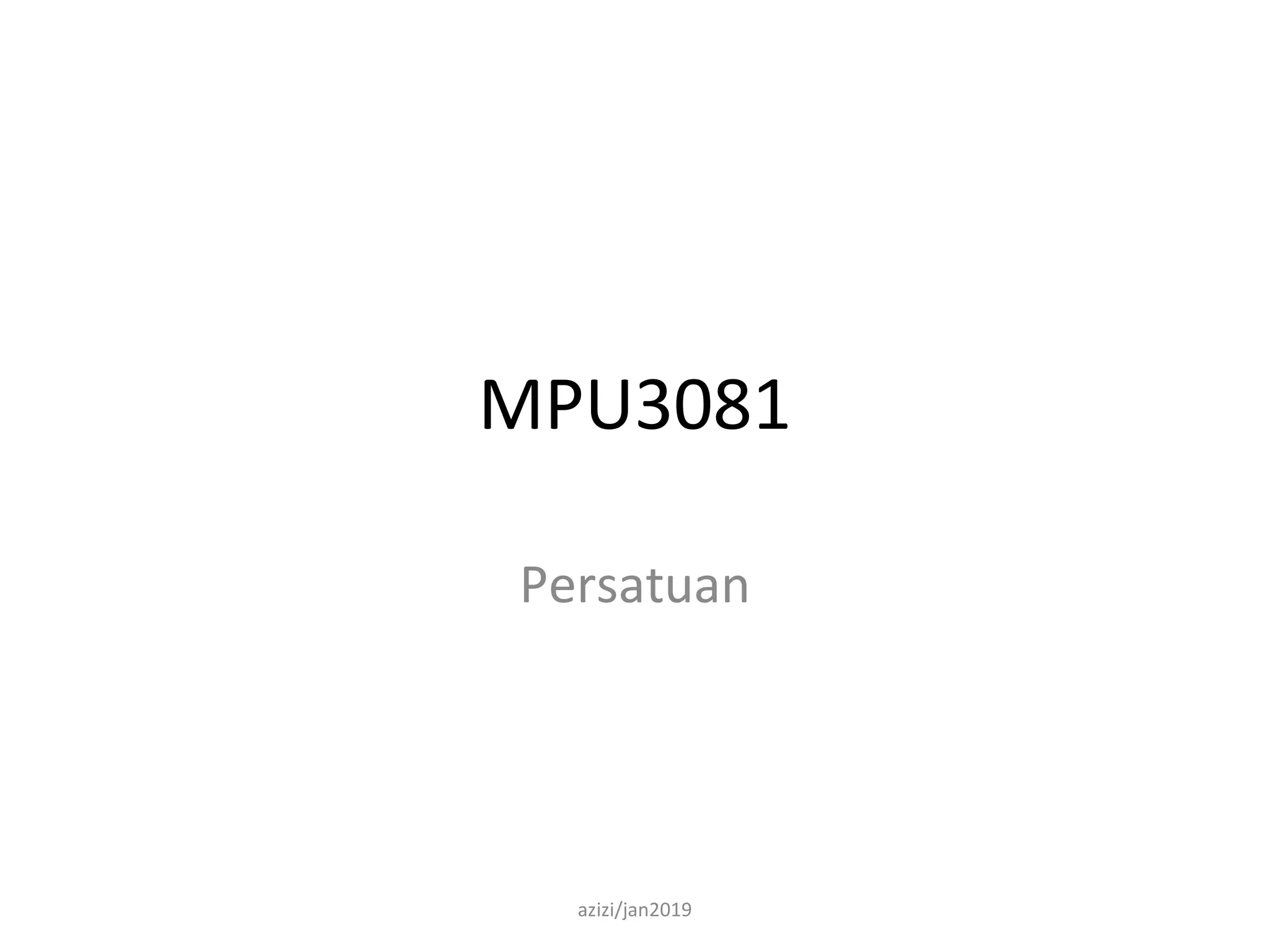 Topik 1 Persatuan | PPT
