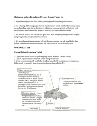 Topik 2 struktur dan organisasi sel | DOC