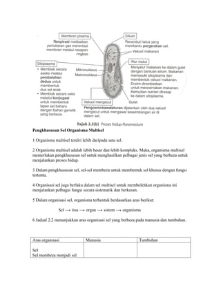 Topik 2 struktur dan organisasi sel | DOC