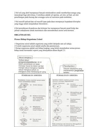 Topik 2 struktur dan organisasi sel (Ting. 4 Biologi) | DOC