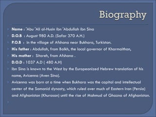 Topik 2 biography ibn sina | PPT | Islam | Religion & Spirituality