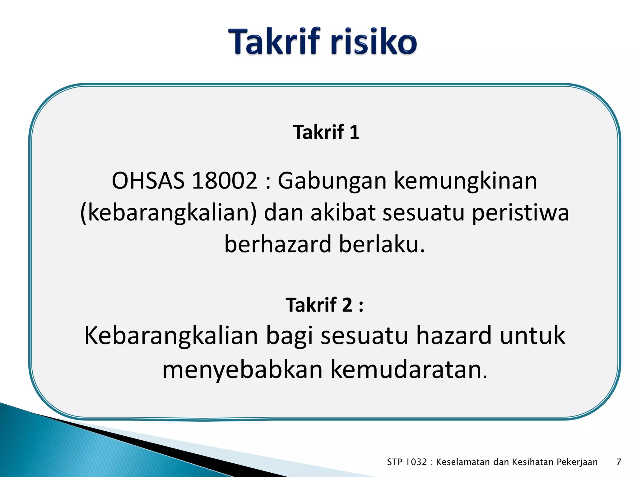 Topik 2 hazard dan risiko | PDF