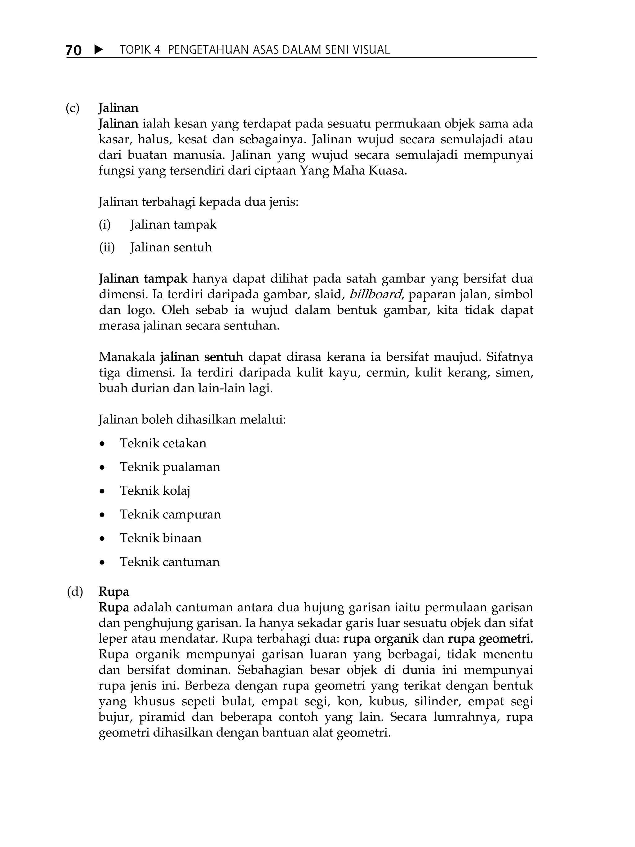 Topik 4 pengetahuan asas dalam seni visual | PDF