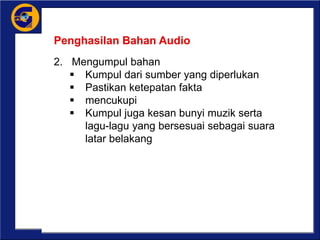 Topik 5 audio untuk pengajaran dan pembelajaran | PPTX