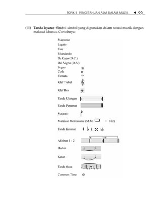Topik 5 pengetahuan asas dalam muzik | PDF