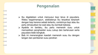 Teknik posisi dan pelekapan bagi penyusuan susu ibu | PPTX