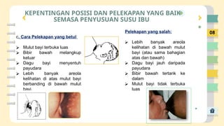 Teknik posisi dan pelekapan bagi penyusuan susu ibu | PPTX
