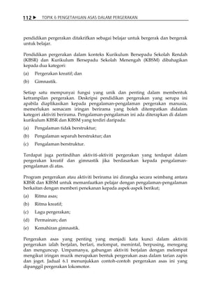 Topik 6 pengetahuan asas dalam pergerakan | PDF
