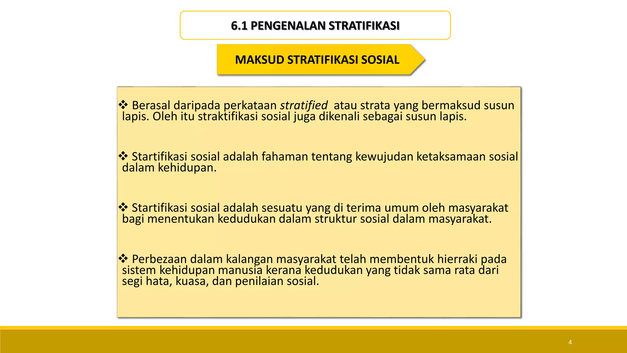 Topik 6 Stratifikasi Sosial & Mobiliti Sosial | PPTX