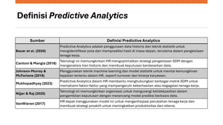 Topik 7 Prediktif Analytics untuk Turnover dan Retensi | PDF